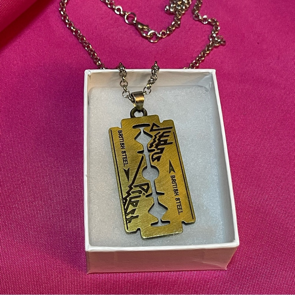 Judas Priest British Steel Razor Symbol Necklace Chai… - Gem